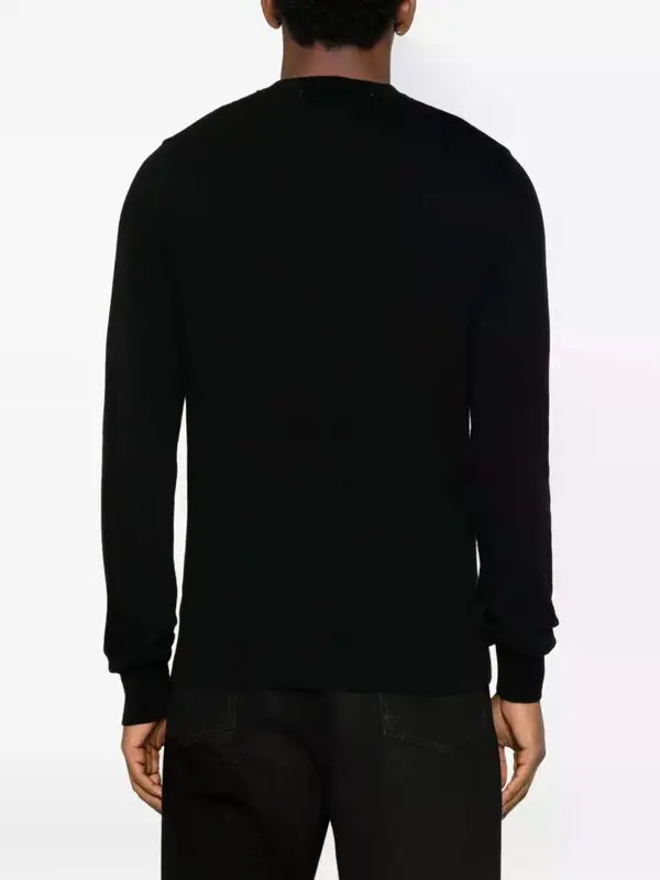 Play Comme Des Garcon Emblem Rhinestone-heart Sweater - Black