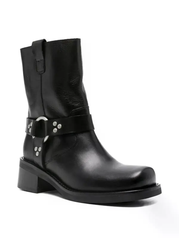 P.a.r.o.s.h Buckle-strap Leather Boots - Black