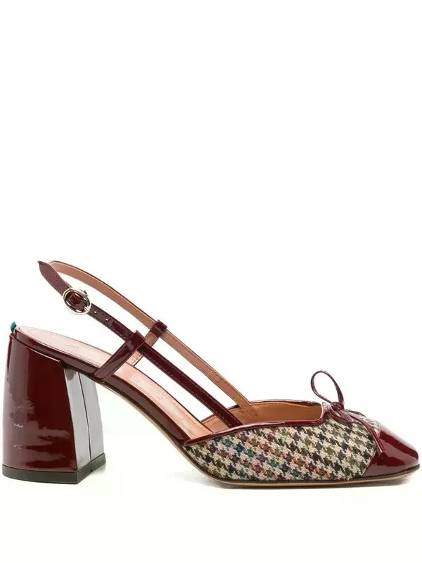 A.BOCCA Houndstooth Bow Pumps - Brown
