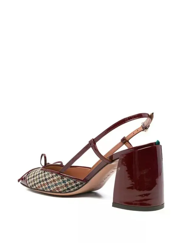 A.BOCCA Houndstooth Bow Pumps - Brown