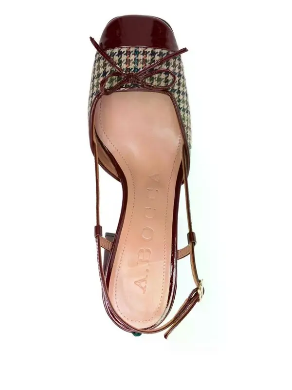 A.BOCCA Houndstooth Bow Pumps - Brown