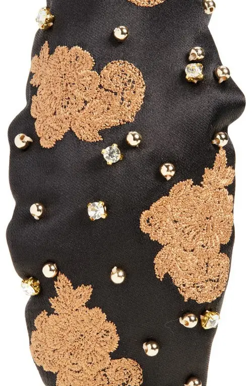 Lele Sadoughi Embellished Lace Knotted Headband
