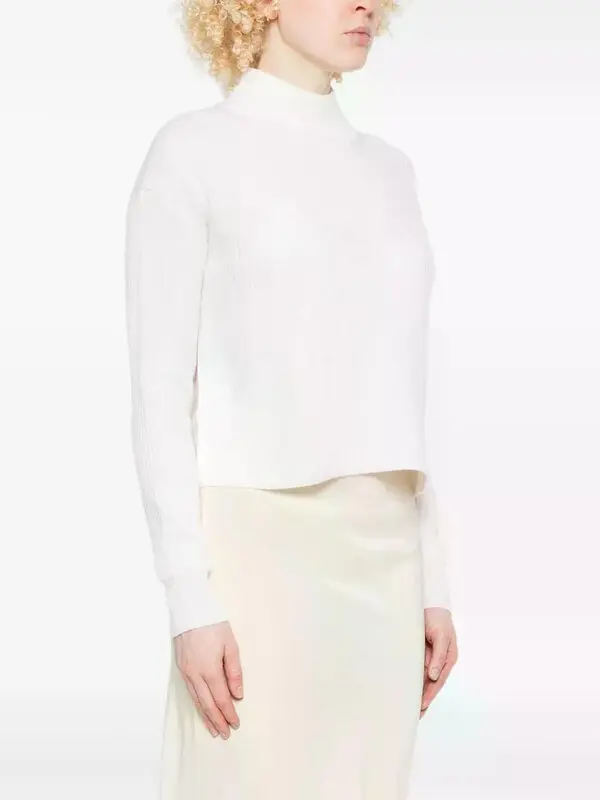 Max Mara Ribbed Mock-neck Cropped Sweater