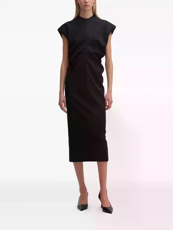 Remain Birger Christensen Gathered-shoulder Midi Dress