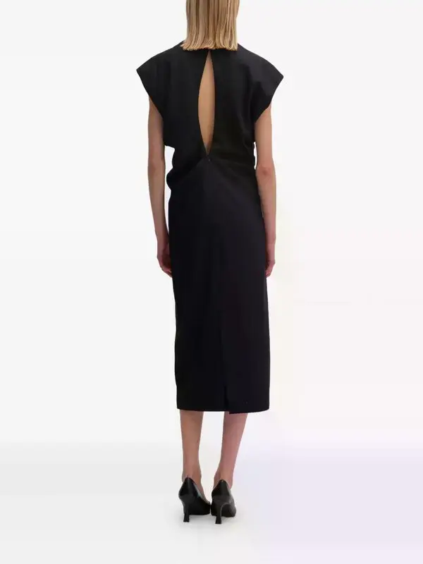 Remain Birger Christensen Gathered-shoulder Midi Dress