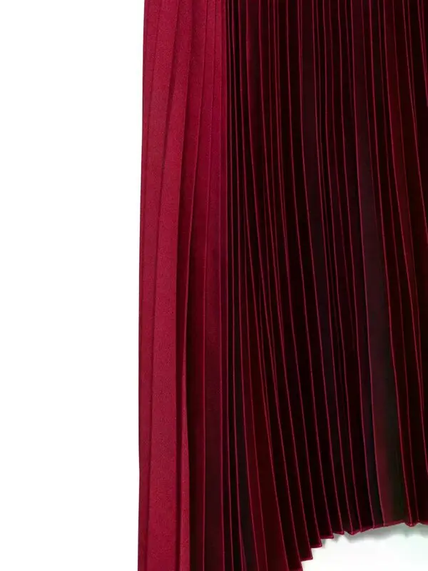 JOSEPH Pleated Asymmetric Hem Skirt - Red