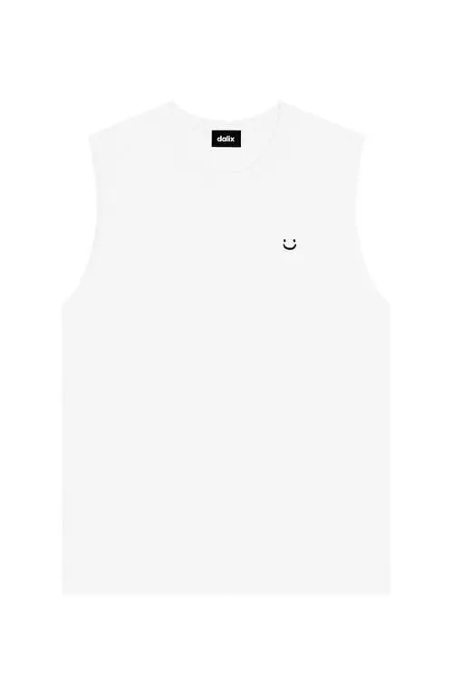 DALIX Lil Smile Muscle Tank - White