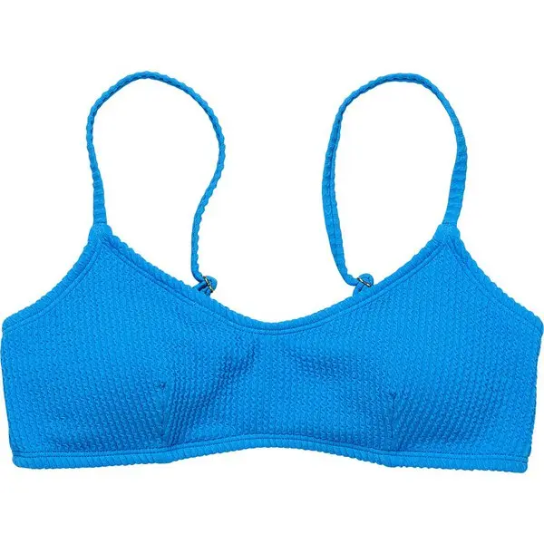 SNAPPER ROCK Textured Bralette Bikini Top - Marine Blue