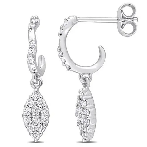 JULIANNA B. 3/8 Ctw Diamond Dangle Earrings 14k Gold - 14k White Gold