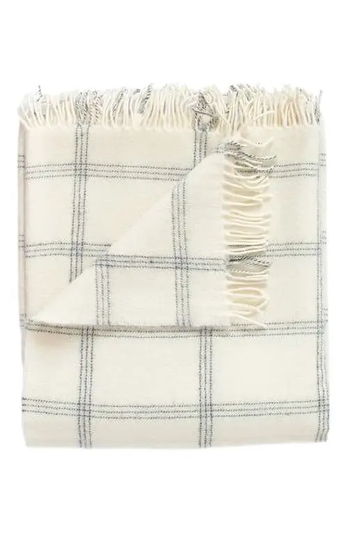 EVANGELINE Alpaca / Merino Lambswool Throws - Windowpane Pearl