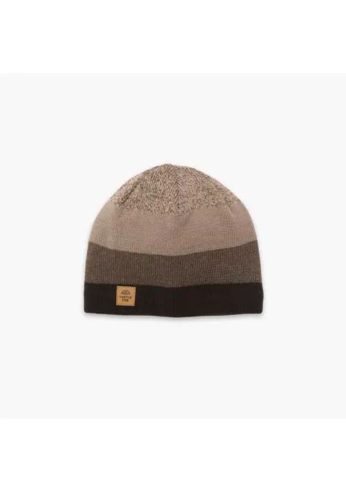 Turtle Fur Striped Wool Beanie - Bark