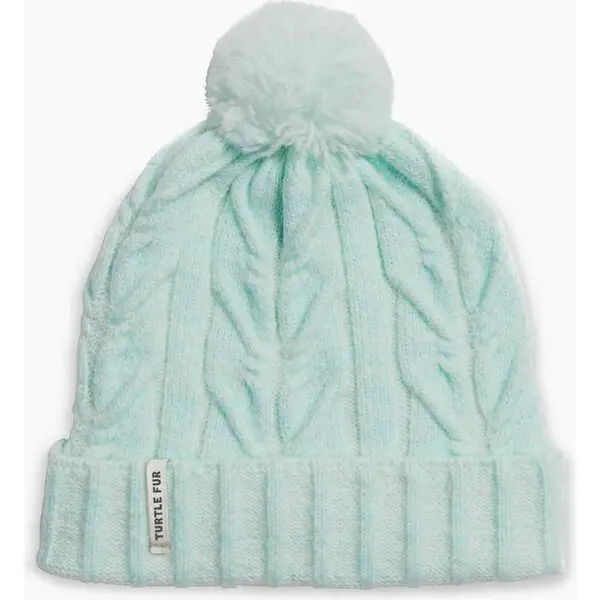 Turtle Fur Cable-knit Beanie - Aqua