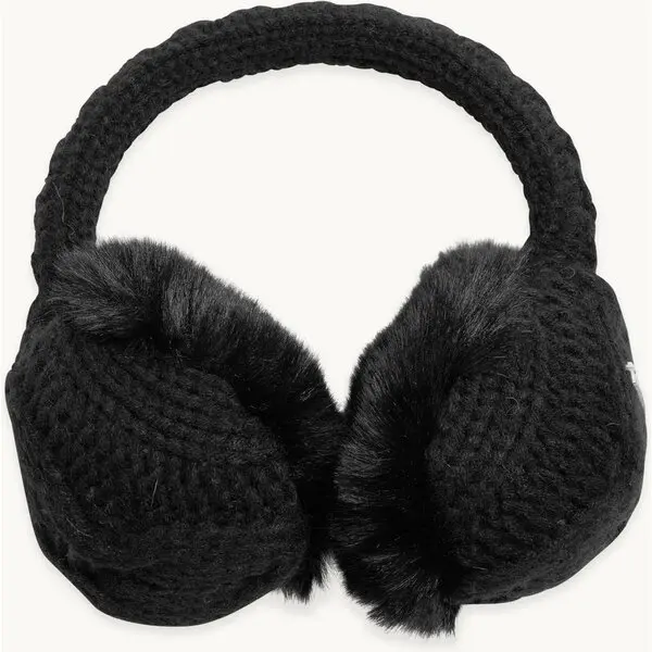 Turtle Fur Cable Knit Earmuffs - Black