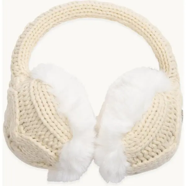 Turtle Fur Cable Knit Earmuffs - Ivory