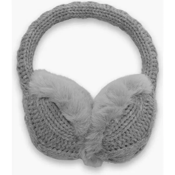 Turtle Fur Cable Knit Earmuffs - Smoke