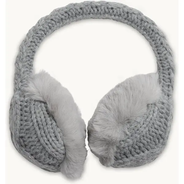 Turtle Fur Cable Knit Earmuffs - Smoke