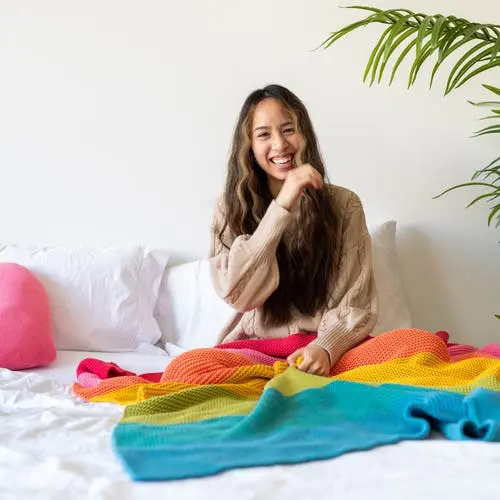 PINK LEMONADE Love Organic Cotton Throw Blanket