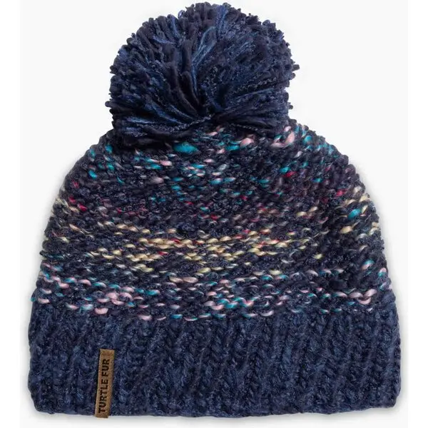 Turtle Fur Firefly Pom Beanie - Navy