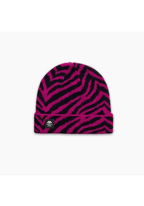 Turtle Fur Printed Beanie - Berry