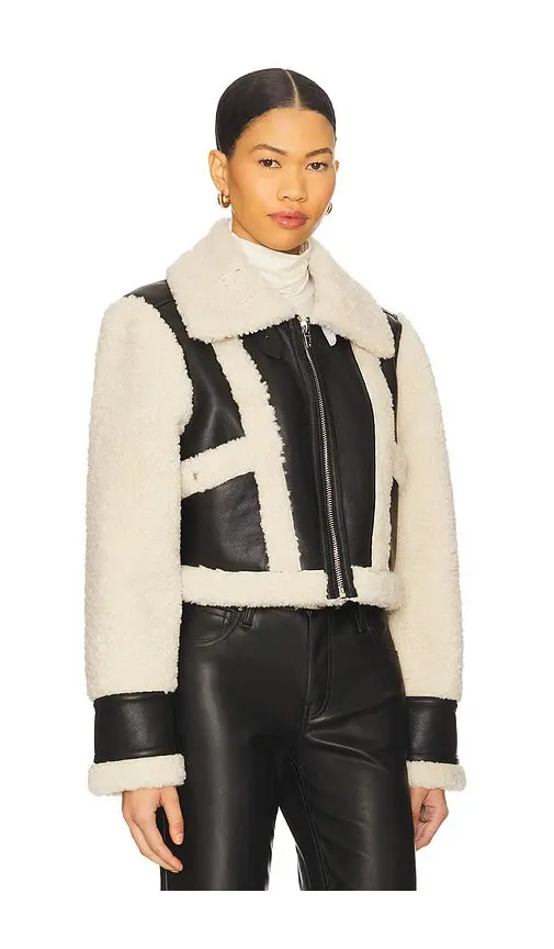 Blanknyc Cropped Faux Leather And Fur Trimmed Jacket