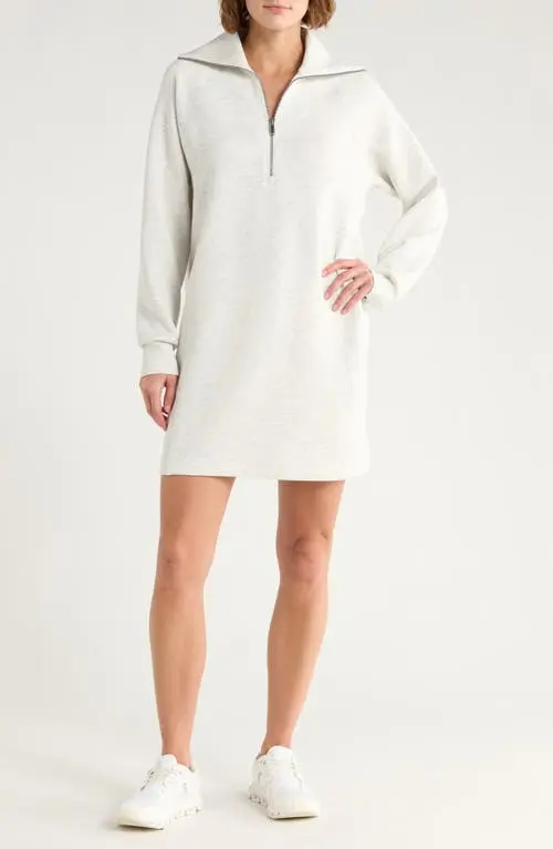 Spanx Heathered Half Zip Long Sleeve Dress - Vivid Heather