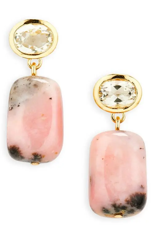 LIZZIE FORTUNATO Rosado Opal & Amethyst Drop Earrings - Pink