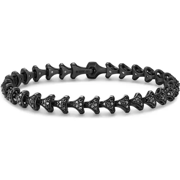 David Yurman Armory Link Bracelet With Black Diamonds - Black Titanium