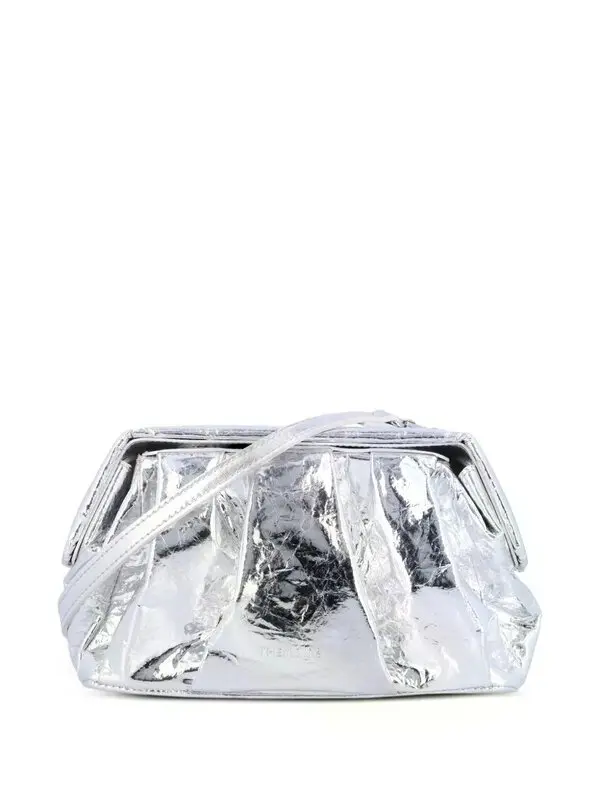 THEMOIRE Afrodite Pleated Metallic Clutch - Silver