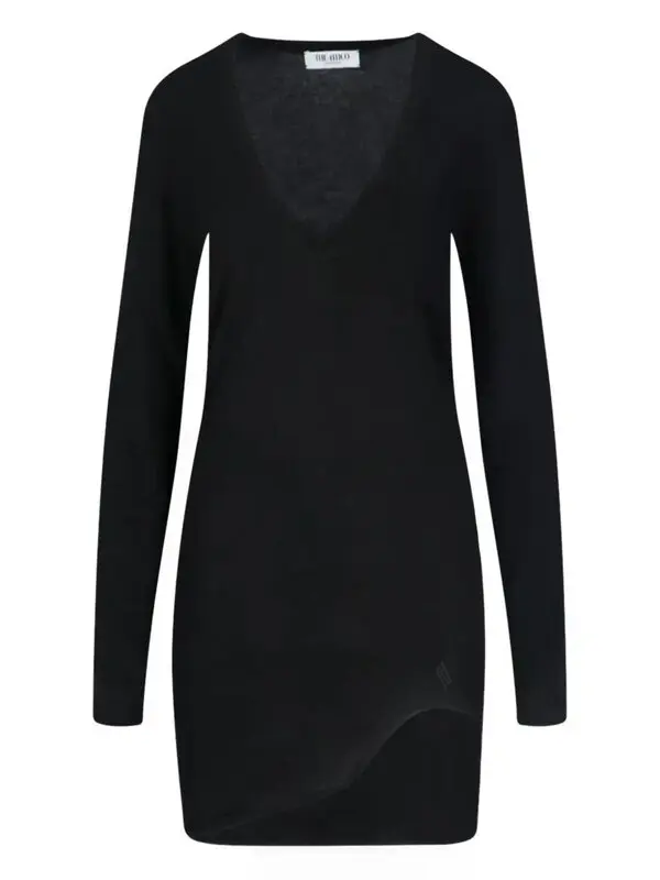 Attico Asymmetric V-neck Mini Dress
