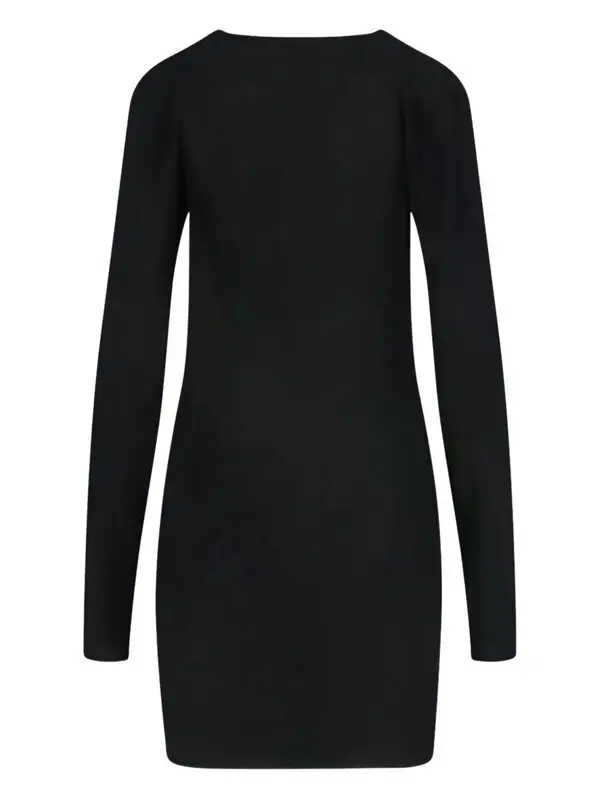 Attico Asymmetric V-neck Mini Dress