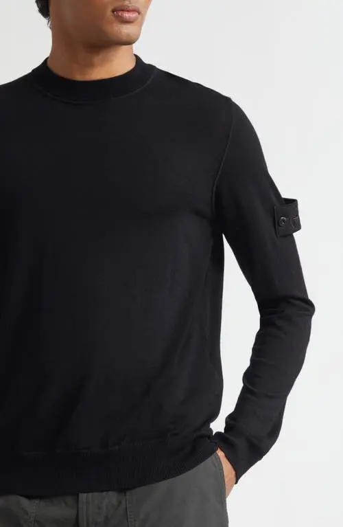 Stone Island Ghost Virgin Wool Sweater - Black