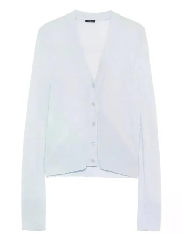 JOSEPH Button-front Long-sleeve Cardigan - Blue
