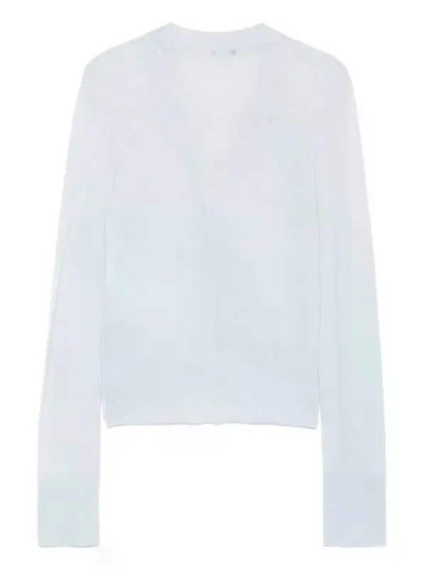 JOSEPH Button-front Long-sleeve Cardigan - Blue
