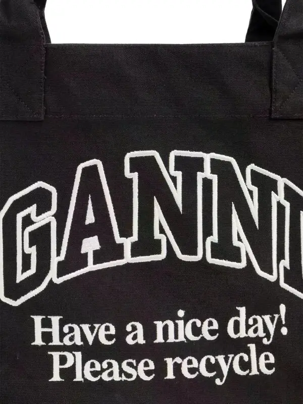GANNI Logo-embroidered Tote Bag