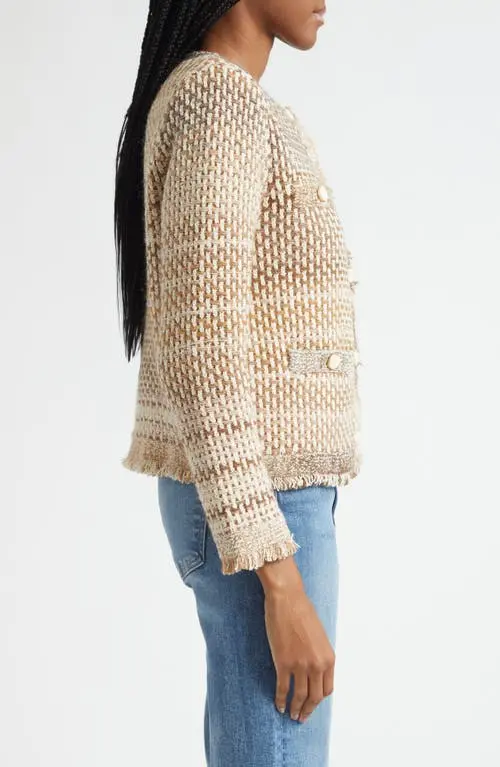 Veronica Beard Sariyah Cotton-blend Knit Jacket - Desert Khaki Multi