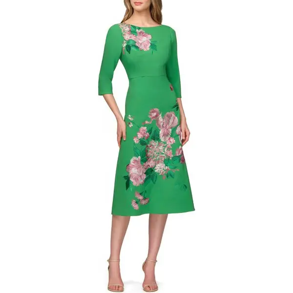 KAY UNGER Floral Embroidered Gown - Clover