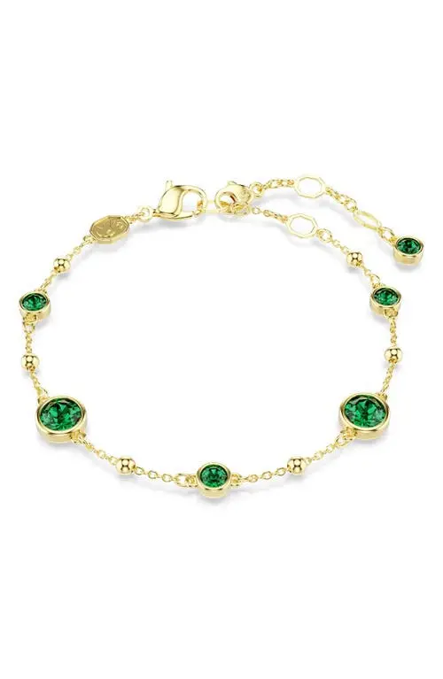 SWAROVSKI Imber Crystal Station Bracelet - Gold/green