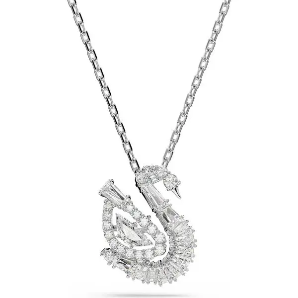 SWAROVSKI Crystal Swan Pendant Necklace - Silver