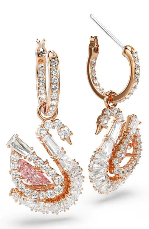 SWAROVSKI Crystal Swan Drop Earrings
