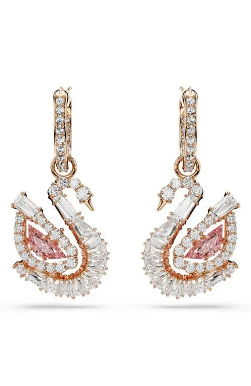 SWAROVSKI Crystal Swan Drop Earrings