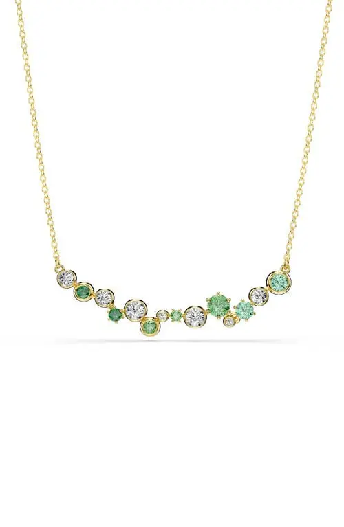 SWAROVSKI Constella Crystal & Zirconia Frontal Necklace - Gold/green
