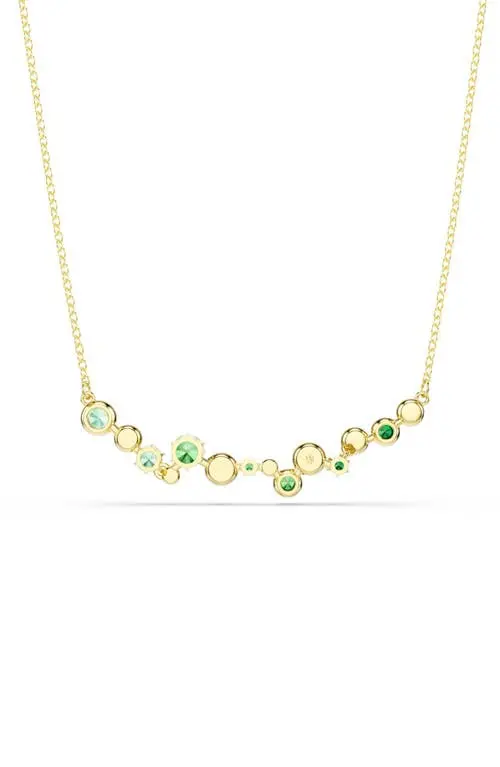 SWAROVSKI Constella Crystal & Zirconia Frontal Necklace - Gold/green