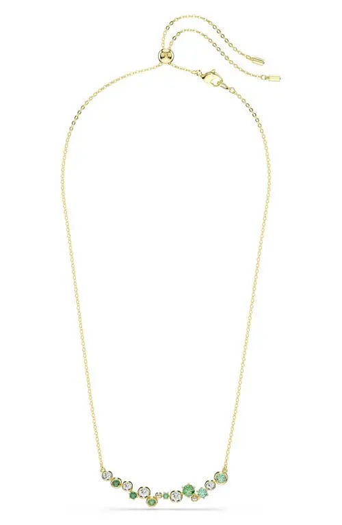 SWAROVSKI Constella Crystal & Zirconia Frontal Necklace - Gold/green