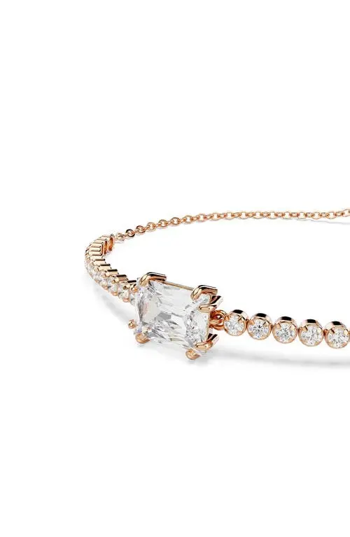 SWAROVSKI Matrix Tennis Bracelet - Rose Gold/white