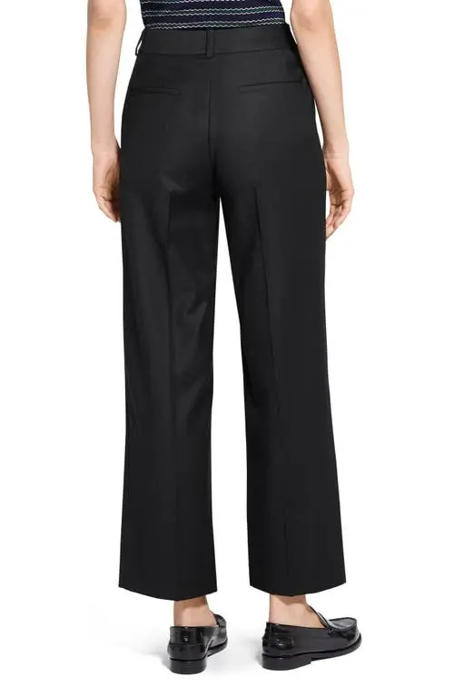 Theory Flannel Wide-leg Pants - Black