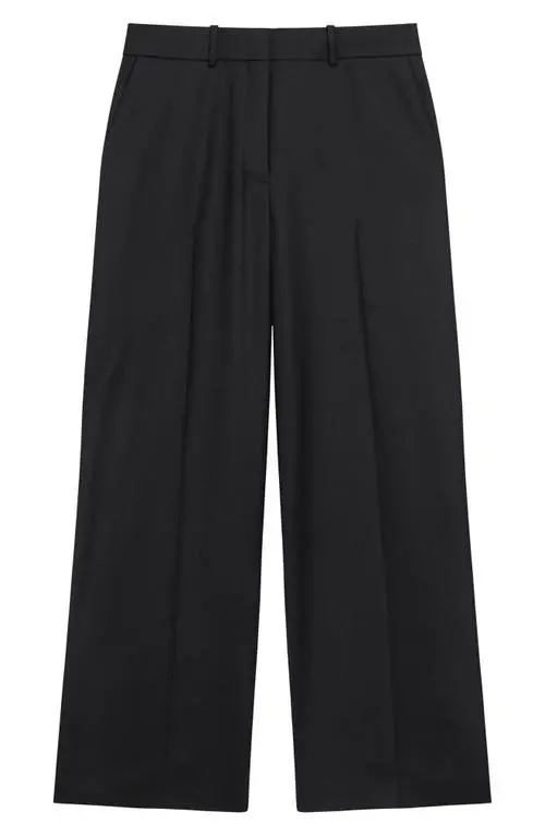 Theory Flannel Wide-leg Pants - Black