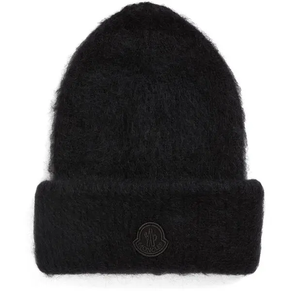 Moncler Mohair Blend Beanie - Black