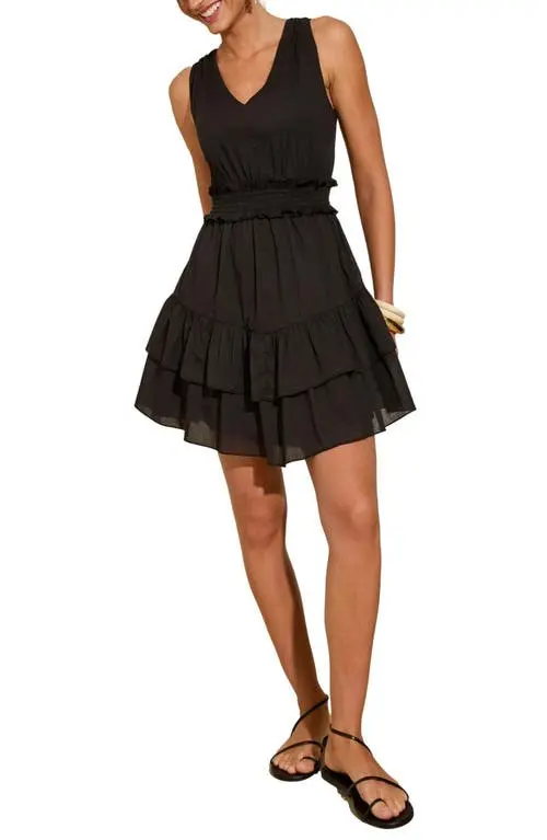 FRIENDS LIKE THESE Smock Waist Tiered Cotton Minidress