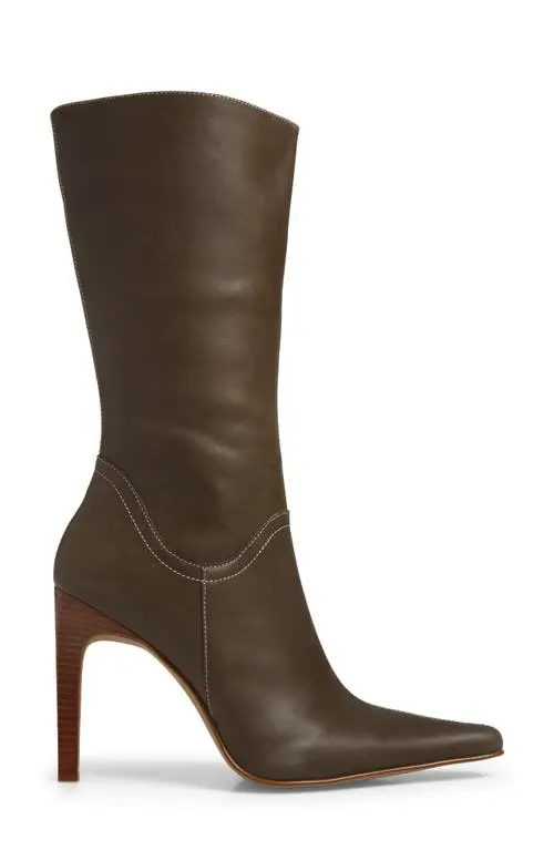 Jeffrey Campbell Dotty Leather Boots - Olive