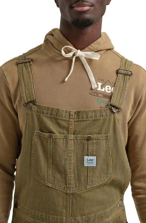LEEM Railroad Stripe Workwear Bib Overalls